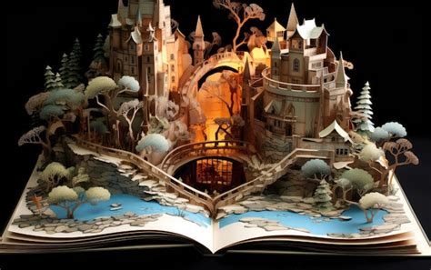 Pop Up Books With Intricate Stories Premium Ai Generated Image