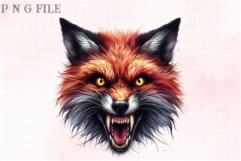 Creepy Fox Clipart Png Afbeelding Door Vertex · Creative Fabrica