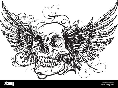 Drawings Of Skulls With Wings Art Design Wings Angel Skull Tattoo