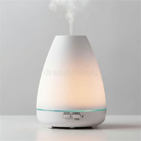 White Ultrasonic Essential Oil Diffuser With A Teardrop Shape Emits A