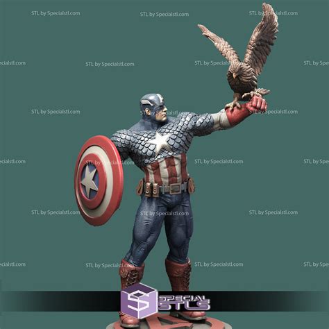 Captain America 3d Model With Eagle Specialstl