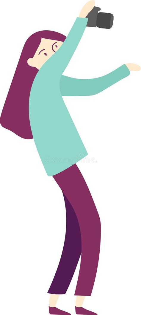 Female Photographer Holding A Professional Camera Above Her Head Capturing A Unique Perspective