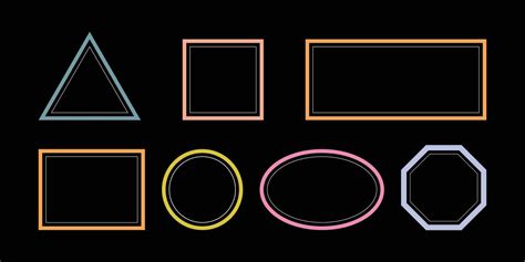 Rectangle Circle Oval Triangle Octagon And Square Stylish Photo Frame With Thick Outline