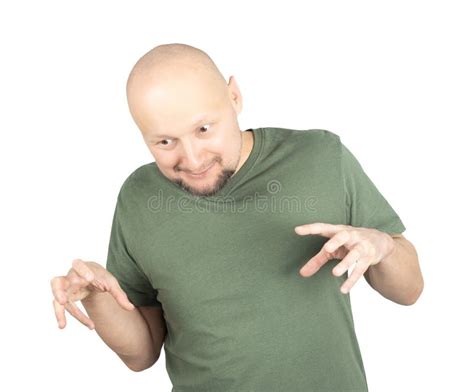 Playful Man Making A Mischievous Gesture With Funny Expression Stock