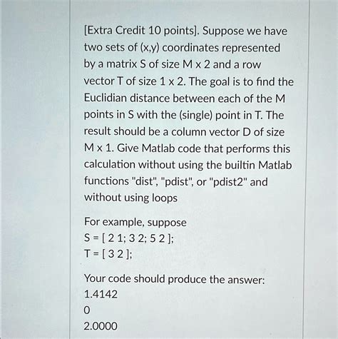 Solved [extra Credit 10 Points] Suppose We Have Two Sets Of X Y