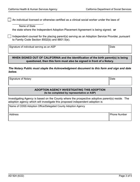 Form Ad924 Download Fillable Pdf Or Fill Online Independent Adoption
