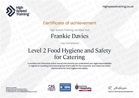 Level 2 Food Hygiene And Safety Online Training Course