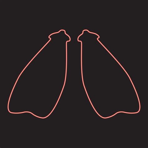 Neon Flippers Red Color Vector Illustration Image Flat Style 14967181