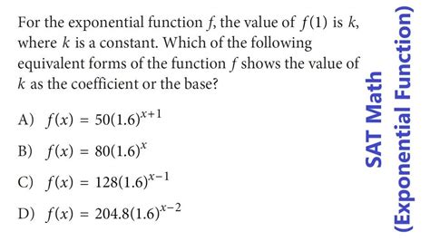 Sat Math Exponential Function Youtube