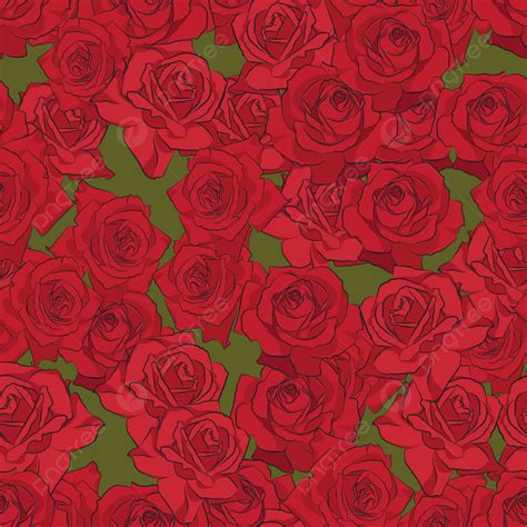Beautiful Red Rose Seamless Pattern Background Bud Flower Happy