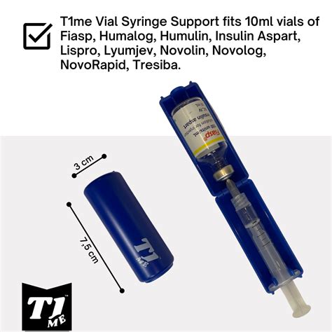 T1 Me Vial Syringe Support Omnipod Insulin Type1 Diabetes Vial Holder