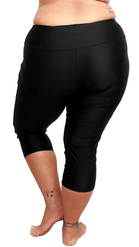 Plus Size Three Quarter Length Swim Pants