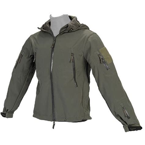 Lancer Tactical Airsoft Soft Shell Jacket W Hood Sage Airsoft Megastore