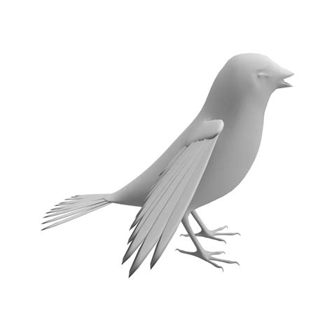 premium photo 3d rendering bird on white background