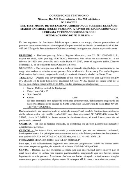 Testamento Abierto Pdf