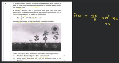 In An Agricultural Institute Scientists Do Experiments With Varieties Of