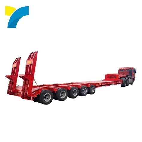 Domi 40t 50t Lowbed Trailer Lowboy Axle Roro Ship Lowboy Trailer Low