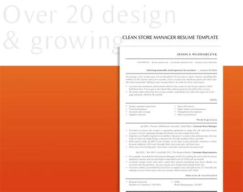 Minimalist Ats Friendly Retail Store Manager Resume Template Word