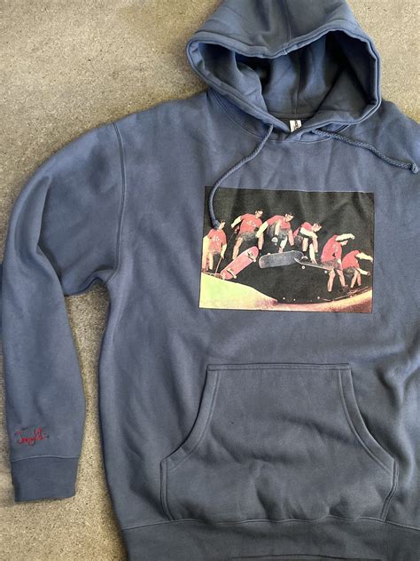 Jeremy Klein Sequence Hooded Sweatshirt Slate Blue 1 Of 1 Jk Industries