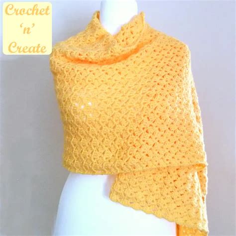 Rectangle Ladies Crochet Shawl Free Pattern On Crochet N Create