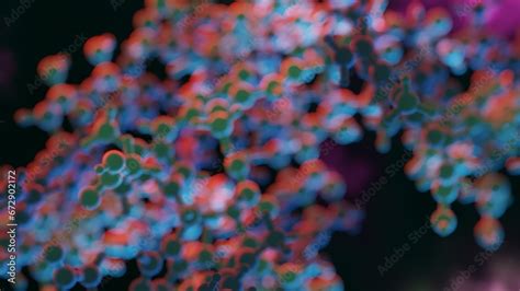 Macro Photo Group Of Abstract Molecula Models In Space 3d Render Stock Illustration Adobe Stock