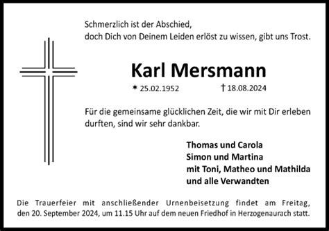 Traueranzeigen Von Karl Mersmann Trauer Nn De