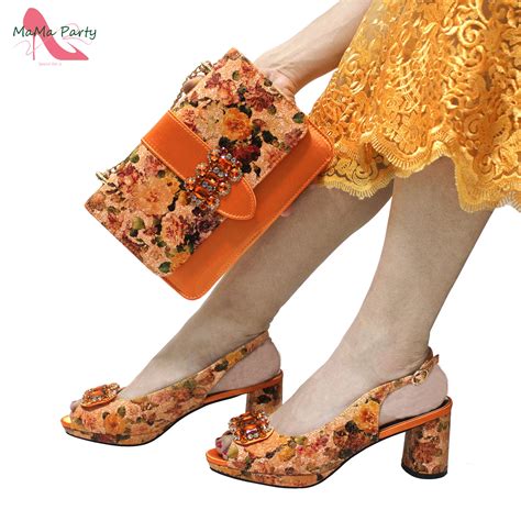 Orange New Arrivals 2024 Summer High Quality Design Flower Pu Leather