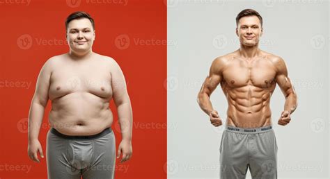 Transformation Journey Of Young Caucasian Male Before And After Weight