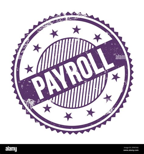 Payroll Text Written On Purple Indigo Grungy Zig Zag Borders Round