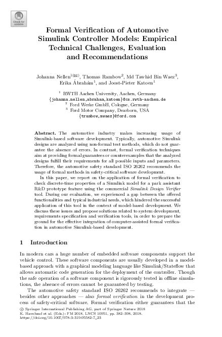 pdf formal verification of automotive simulink controller models