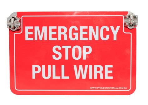 Emergency Stop Pull Wire Label Prolec Australia