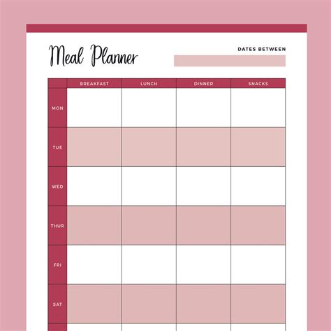 Printable Meal Prep Template Plan Print Land