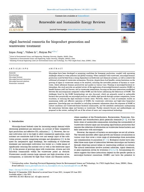 Algal Bacterial Consortia For Bioproduct Generation And Pdf Bacteria Algae