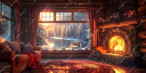 Chill Vibes Animated Cozy Cabin With Fireplace Perfect For Virtual