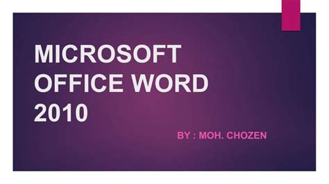 Materi Dasar Microsoft Word Pptx