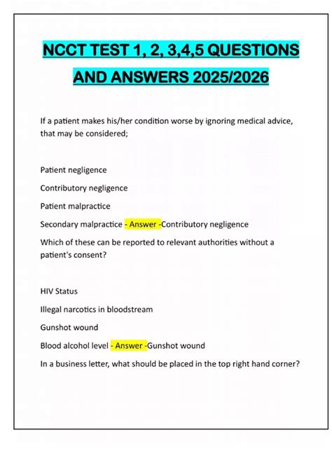 Ncct Test 1 2 345 Questions And Answers 20252026 Ncct Stuvia Us