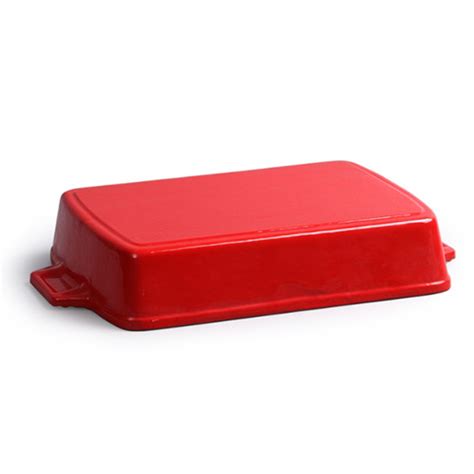 Rectangular Enamel Cast Iron Frying Skillet 33cm Wholesale Raylon