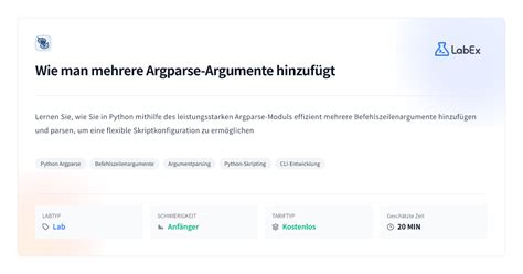 Mehrere Argparse Argumente Hinzufügen Python Tutorial Labex