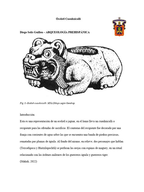 Ócelotl Cuauhxicalli Pdf Mesoamérica