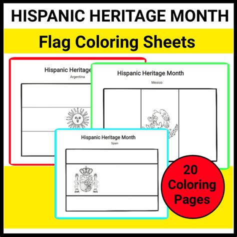 Hispanic Heritage Month Flag Colouring Pages Activities Printables