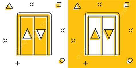 Comicstyle Elevator Icon On White Background With Splash Effect Vector Open Arrow