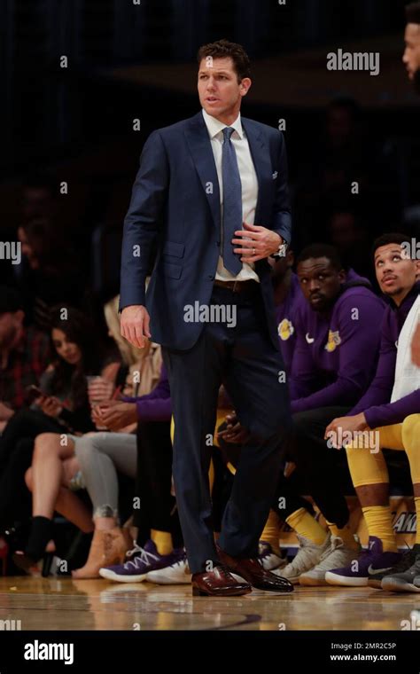 Los Angeles Lakers Head Coach Luke Walton Is Seen During The First Half