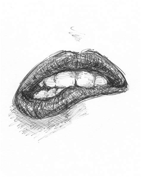How To Draw A Biting Lip Anime Drawing Styles