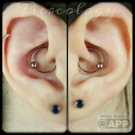 Paired Daith Piercings Done By Frankie Pistone Jewelry By Body Circle