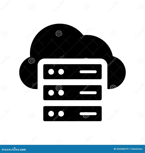 Cloud Database Storage Icon Black Vector Graphics Stock Vector