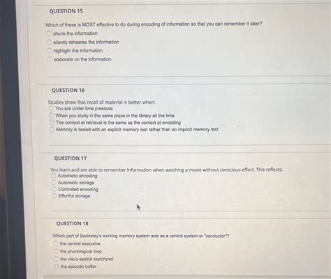Solved Which Of These Is Most Effective To Do During