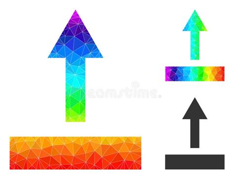 vector triangle filled pull up icon with spectrum gradient stock vector
