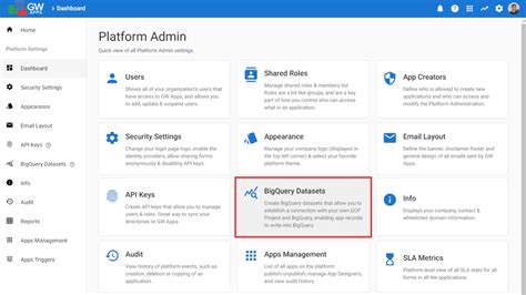 Bigquery Integration Gw Apps Support