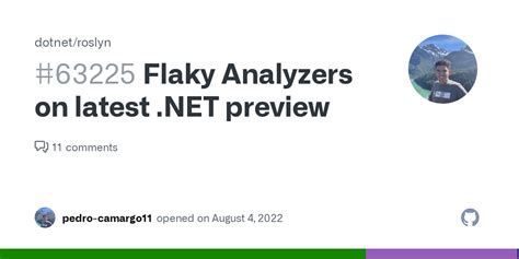 Flaky Analyzers On Latest Net Preview · Issue 63225 · Dotnetroslyn · Github