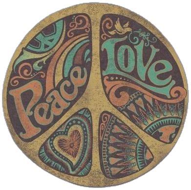 Peace Sign Love Painting On Brown And Green Plate